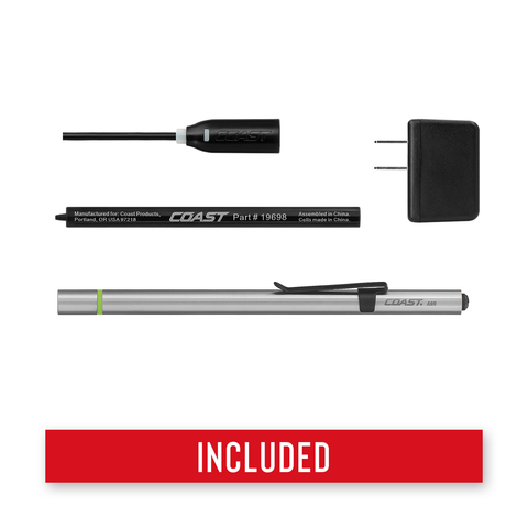 A9R-Coast Rechargeable Penlight Inspection Beam LED Torch - Stainless ...