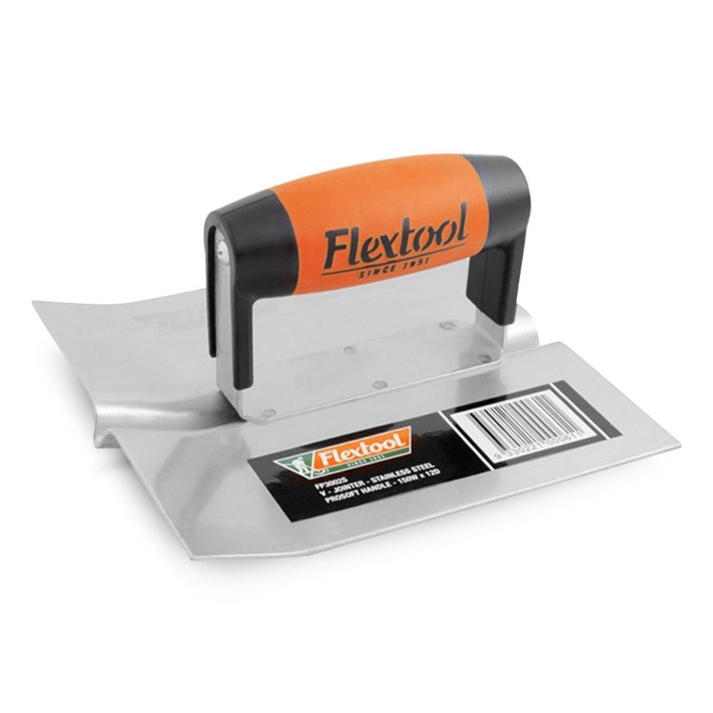 Flextool 175mm x 150mm Steel Vee Jointer Trowel ProSoft Handle - FT430 ...